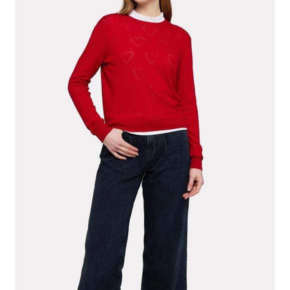 Brodie Cashmere | Sweaters | New Brodie Cashmere Pointelle Heart Crew ...